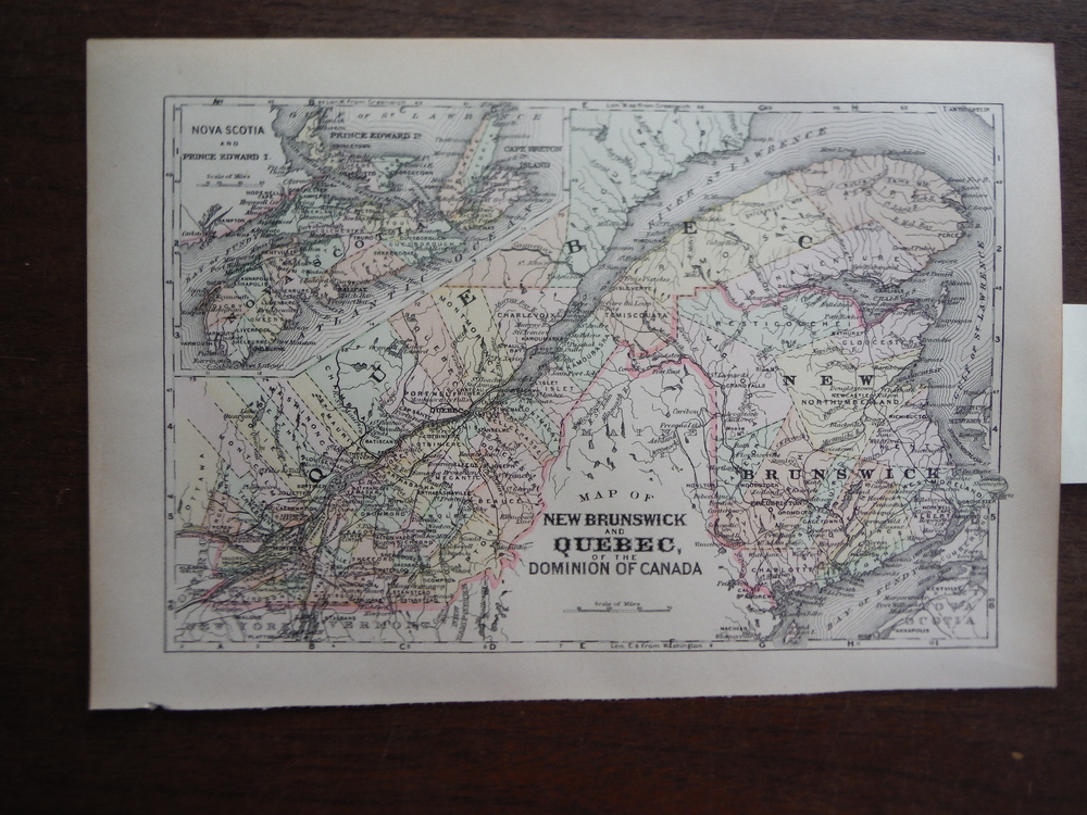 Universal Cyclopaedia and Atlas Map of New Brunswick and Quebec of the ...
