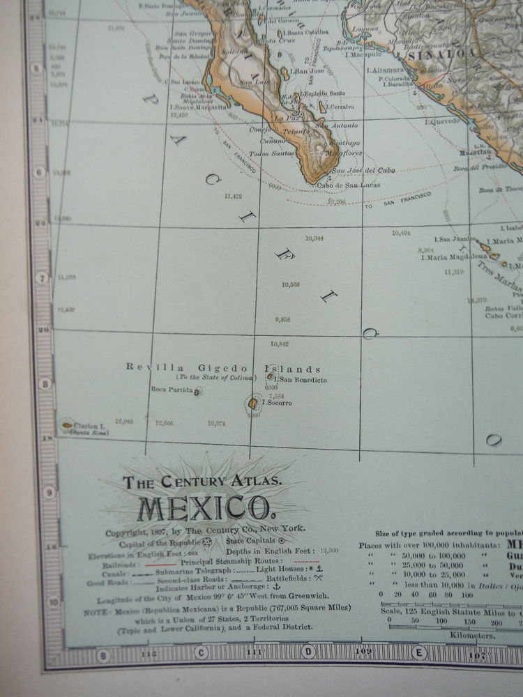 The Century Atlas Map of Mexico (1897)