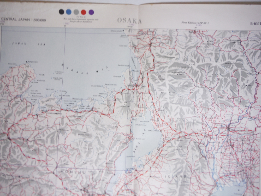 Army Map Service Map of OSAKA, Central Japan (1945)