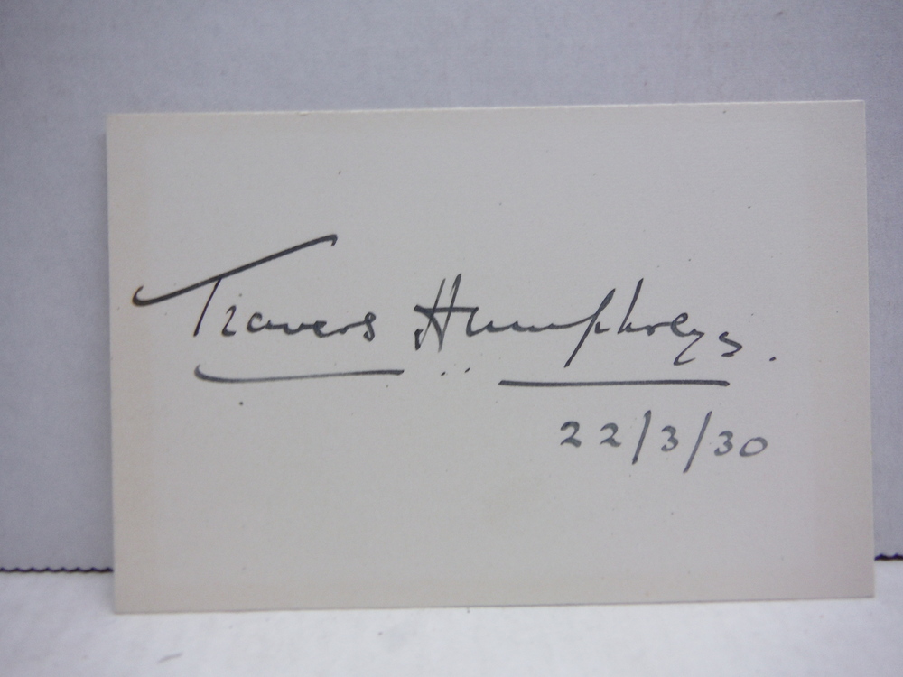 1930: SIR RICHARD TRAVERS HUMPHREYS AUTOGRAPH