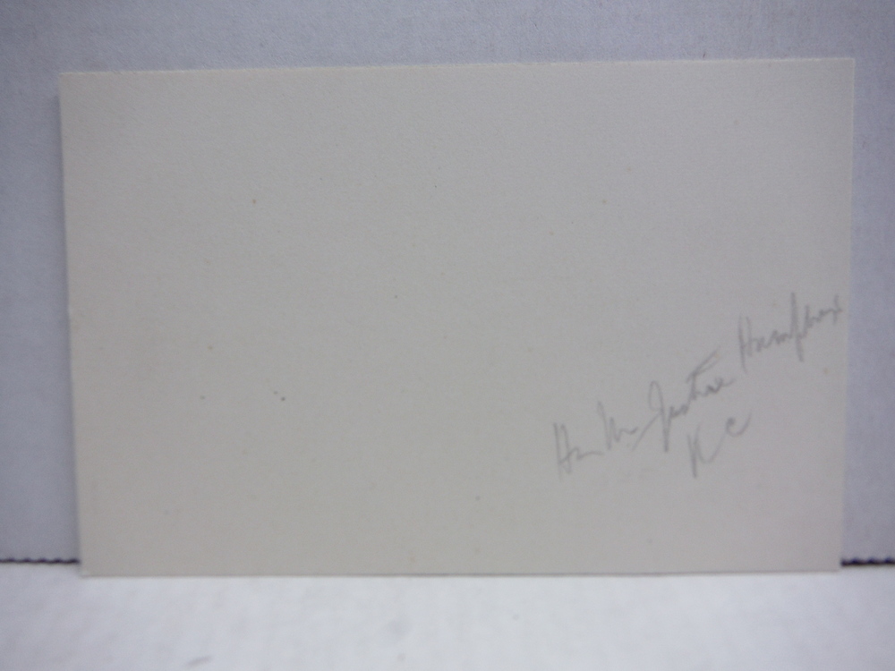1930: SIR RICHARD TRAVERS HUMPHREYS AUTOGRAPH