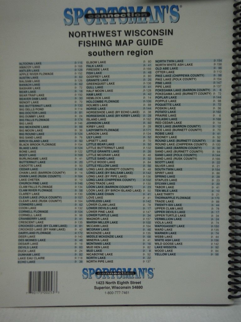 Northwest Wisconsin Fishing Map Guide: Southern Region