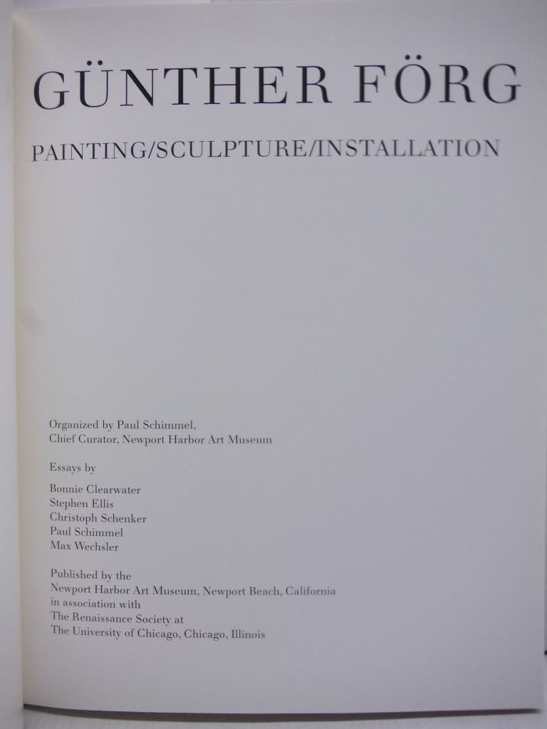 Gunther Forg: Painting, Sculpture, Installation - Newport Harbor Art Museum