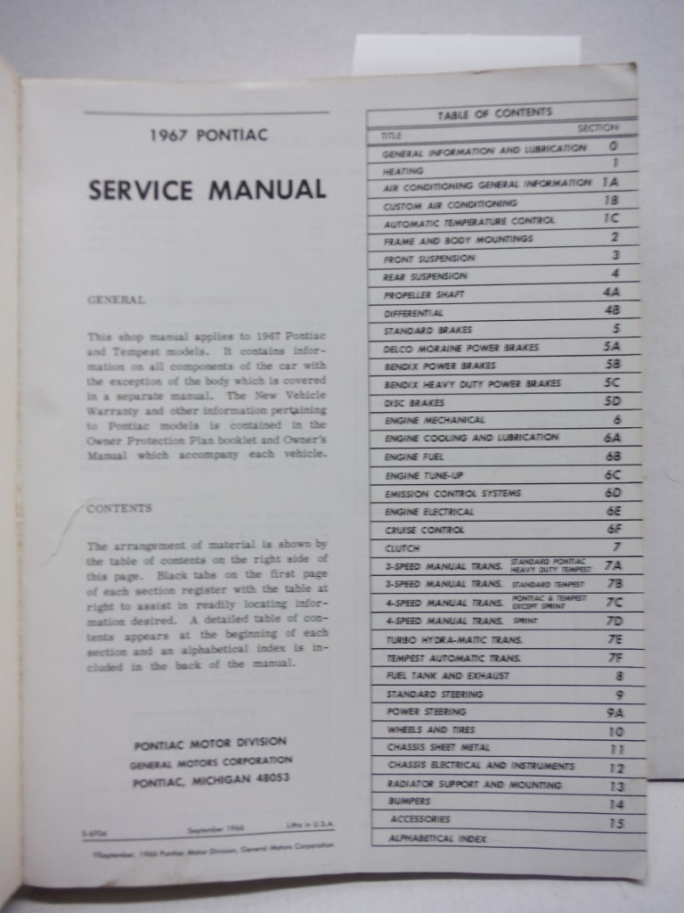 1967 Pontiac Service Manual