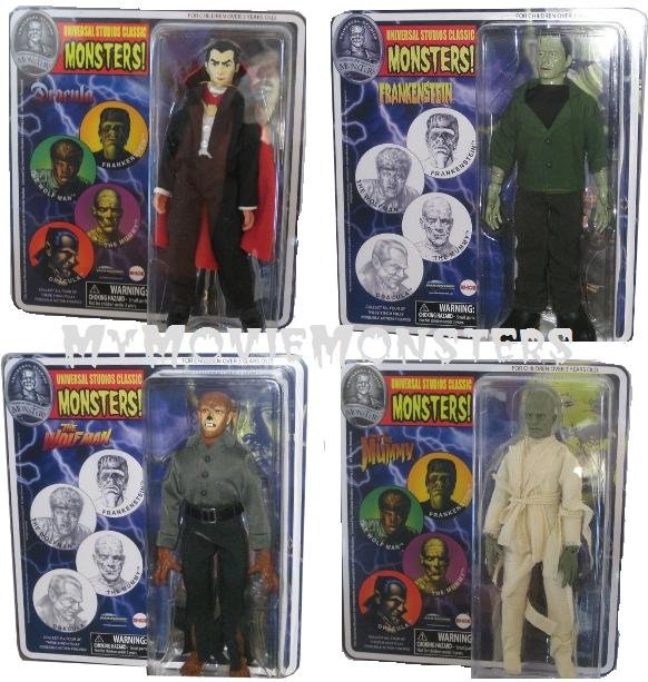 Universal Studios Classic Monsters Retro Mego Style Cloth Figures Set of 4
